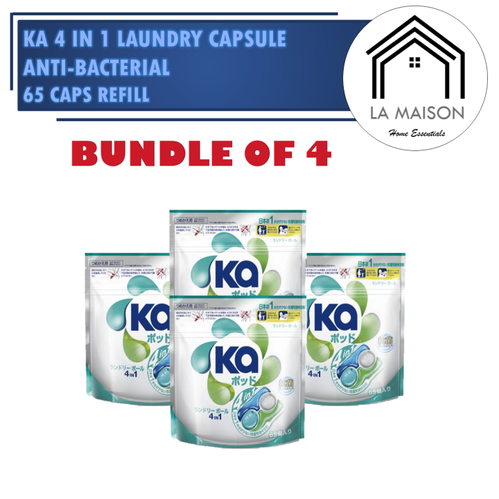 [Bundle of 4] Ka 4in1 Antibacterial Laundry Capsule Refill Pack ...
