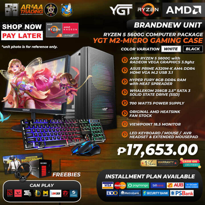 BRANDNEW Computer Set CPU-YGT M2 Micro Gaming Case-AMD Ryzen 5 5600G ...
