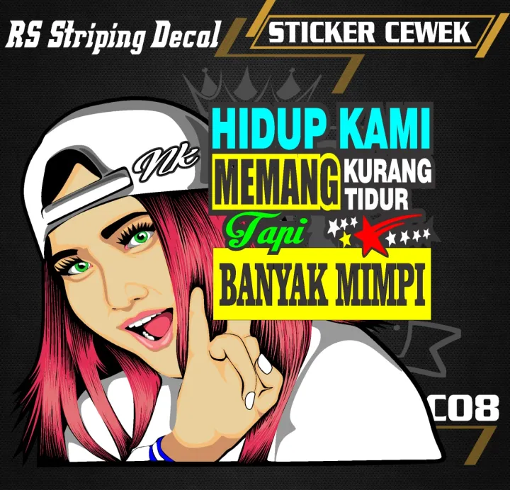 Stiker Cewek vector HIDUP KAMI decal mobil TRUCK Sticker KATA KATA ...