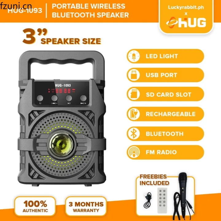 Hug Mini Bluetooth Wireless Portable Led Speaker with Mic (w USB PORT ...