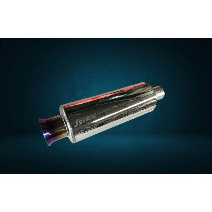 J'S RACING Trumpet universal sport rear muffler car exhaust (Blue Tail ...