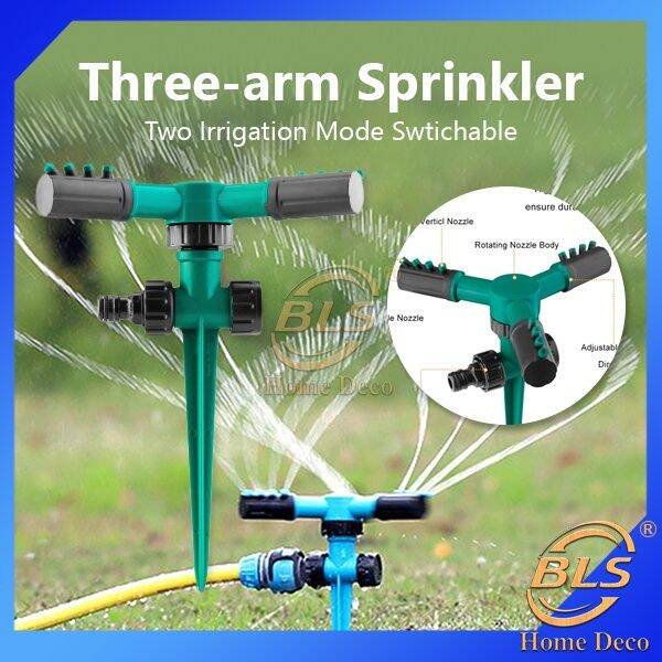Three-arm Lawn Sprinkler 360° Rotating Water Sprinkler Garden Lawn Yard ...