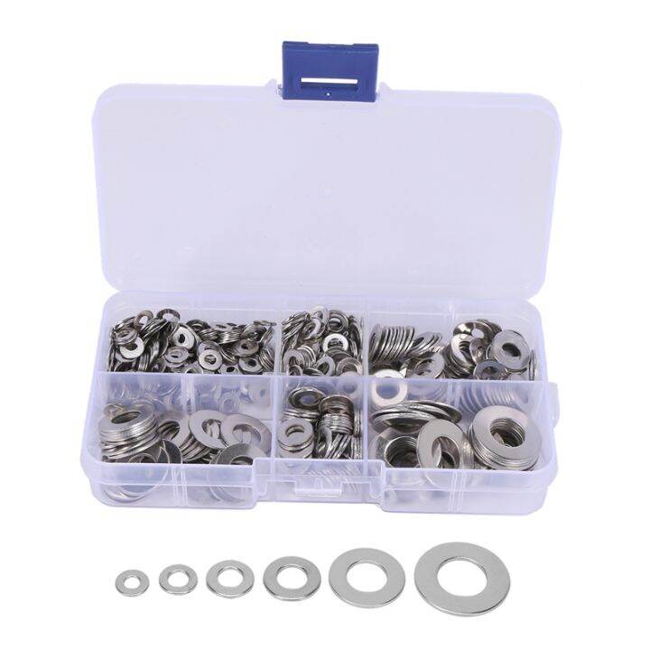 660 Pcs/Set M3 M4 M5 M6 M8 M10 Washer Spacers Stainless Steel Flat Washer Plain Gasket Spacers ...
