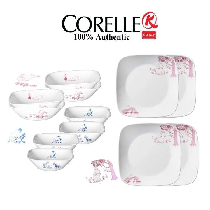 CORELLE Square Dinnerware 12 Piece Set Moomin Comics | Lazada PH