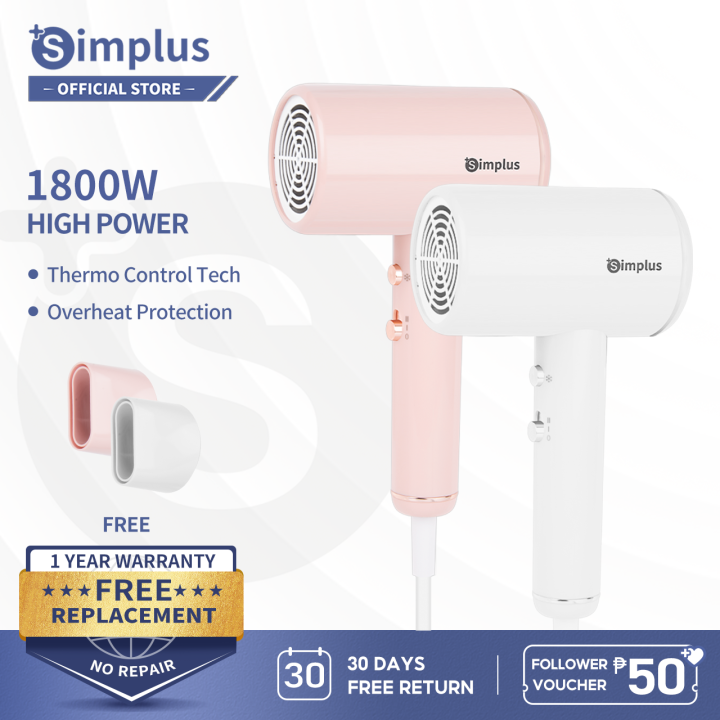 Simplus Hair Blower Hair Dryer Blower 1800W High Power r Portable Quick ...