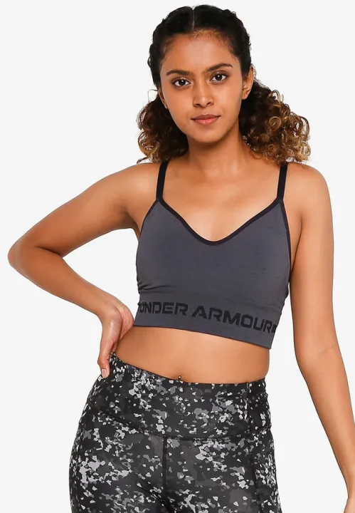 Under Armour Seamless Low Long Heather Sports Bra for Women - Pitch ...