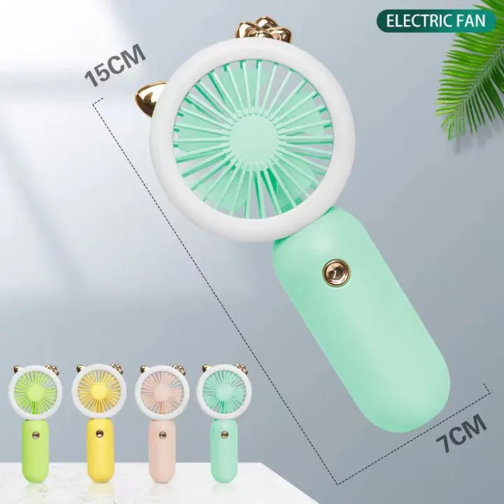 MiNi LED Fan TEFAI T88 พัดลมแอลอีดีขนาดมินิพกพา เบาถือสะดวก มี5ใบพัด มี3ลมระดับ และมีไฟรอบพัดลม ...