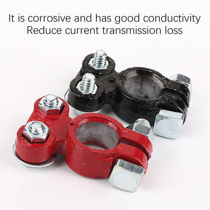 Battery Terminal Clamp Pile Alloy Head Connector Clip 2PCS Automotive ...