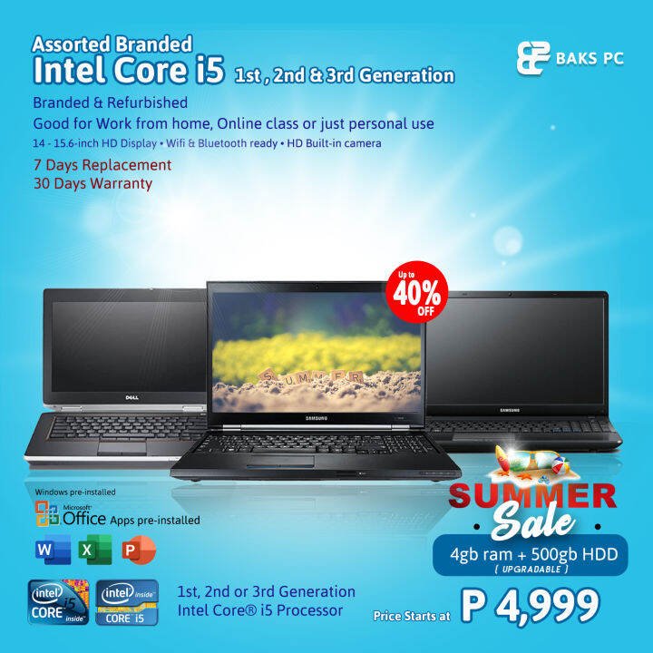 Assorted Branded Laptop • i5 1st - 3rd gen • 4gb ram ( upgradable ...