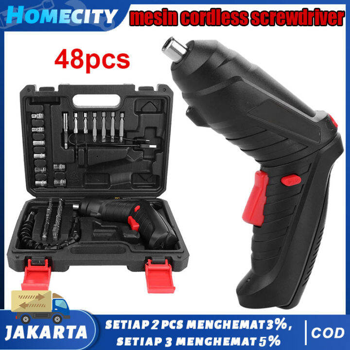 (Dikirim Dari Jakarta) 48pcs Set Bor Tangan Bolak Balik Screwdriver ...