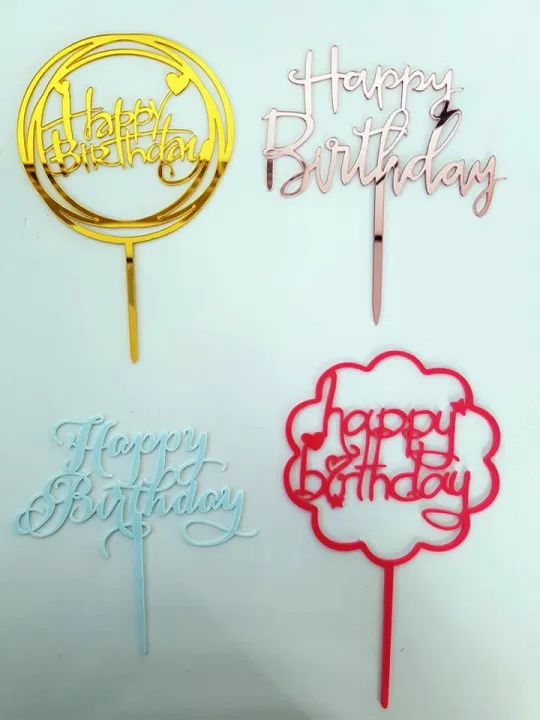 4pc Happy Birthday Cake Topper Set - #7 | Lazada PH