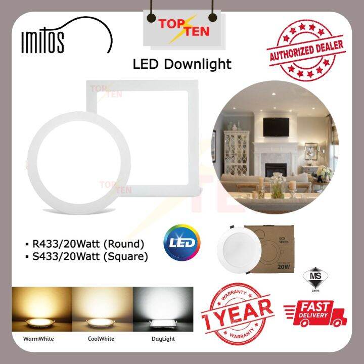 Lampu Led Downlight Imitos Eco Series LED Downlight 20W MODEL R433/S433 ...