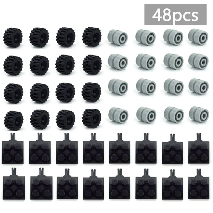 Mini Wheel Axles Pack Car Tires 5 Models Building Blocks Accessories ...