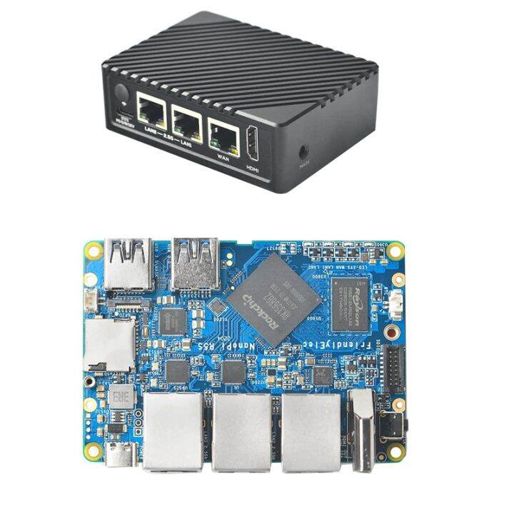 For NanoPi R5S Router 4G+16G RK3568 Board OpenWRT -Compatible 2.0 2.5G Gigabit Network Port Mini ...