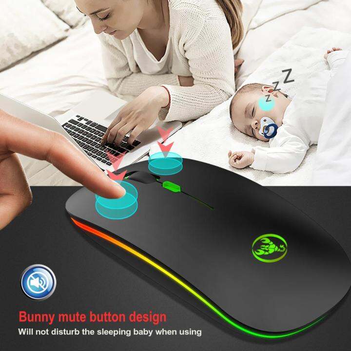 Silent 2.4G Mouse For PC Laptop Computer T18 5.1 Dual Mode Mouse ...
