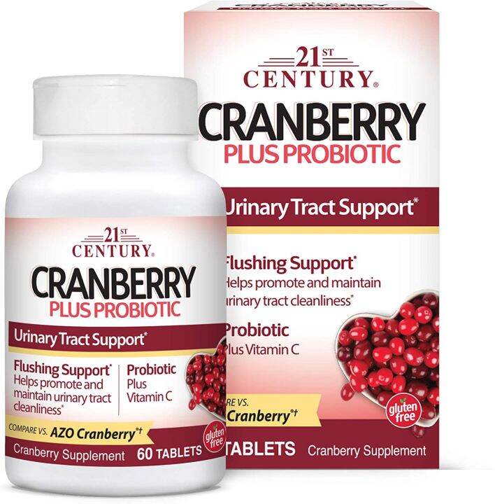 21st Century Cranberry Plus Probiotics Vitamin C Calcium 60 Tablets for ...