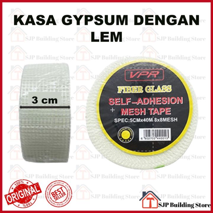 Kasa Lem Gypsum Fiberglass Perban Plafon Gipsum 1 Inch 2 Inch
