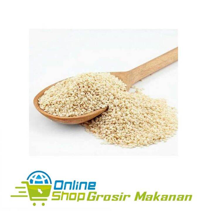 Biji Wijen Putih Mentah Kemasan - White Sesame Seed - 500 Gram Halal ...