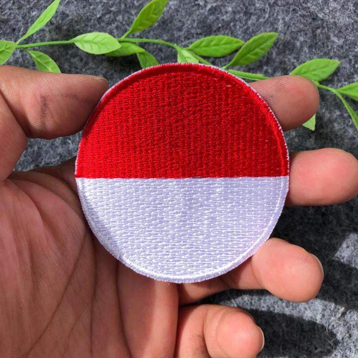 Patch Logo Indonesia Bulat Round Logo Merah Putih Good Patch High ...