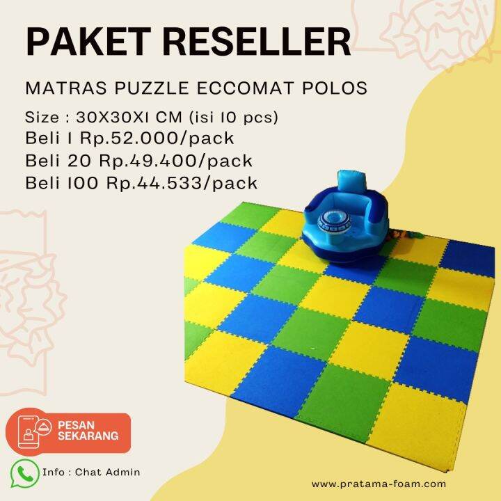 Matras Puzzle Polos Playmat Alas Lantai Puzzle Murah 30x30x1cm | Lazada ...