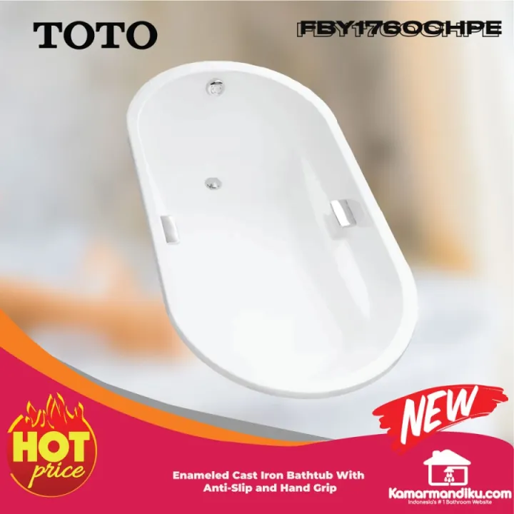 TOTO Bathtub FBY1760CHPE dengan Hand Grips | Lazada Indonesia