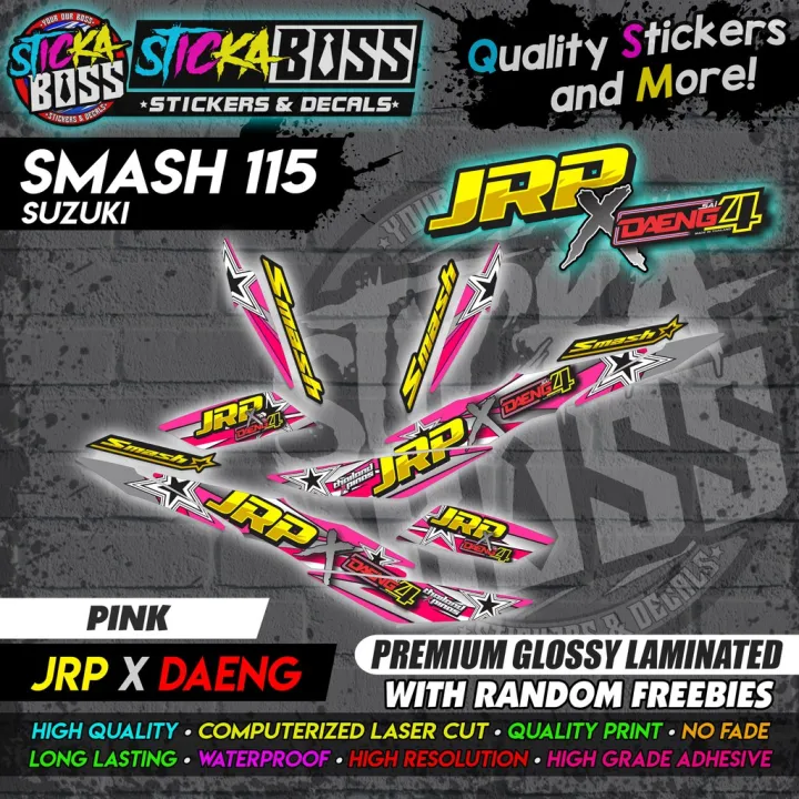 NEWEST Suzuki Smash 115 (JRP x DAENG EDITION) PINK - Sticker Decals ...