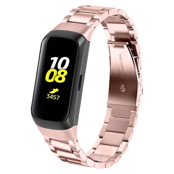 แฟชั่นสายสแตนเลสสายนาฬิกาสำหรับ Samsung Galaxy Fit SM-R370สมาร์ทสายรัด ...