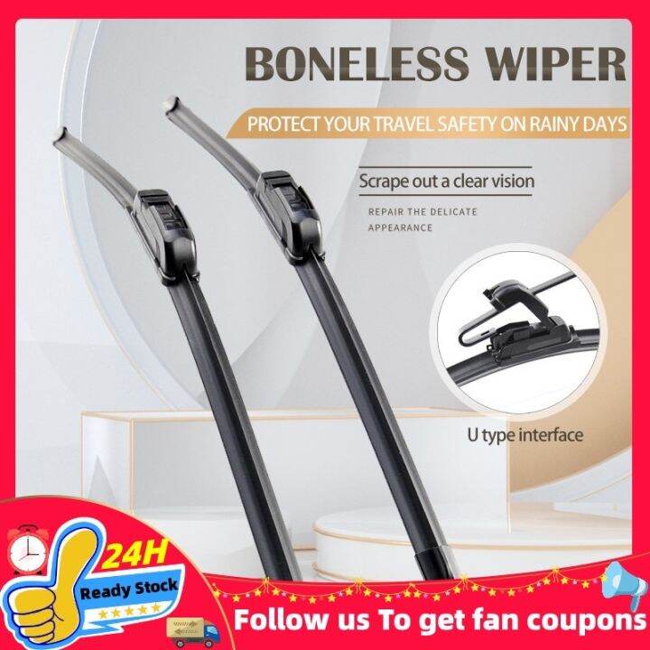Boneless universal wipers Universal Car Rubber Wiper Blade Banana Type ...