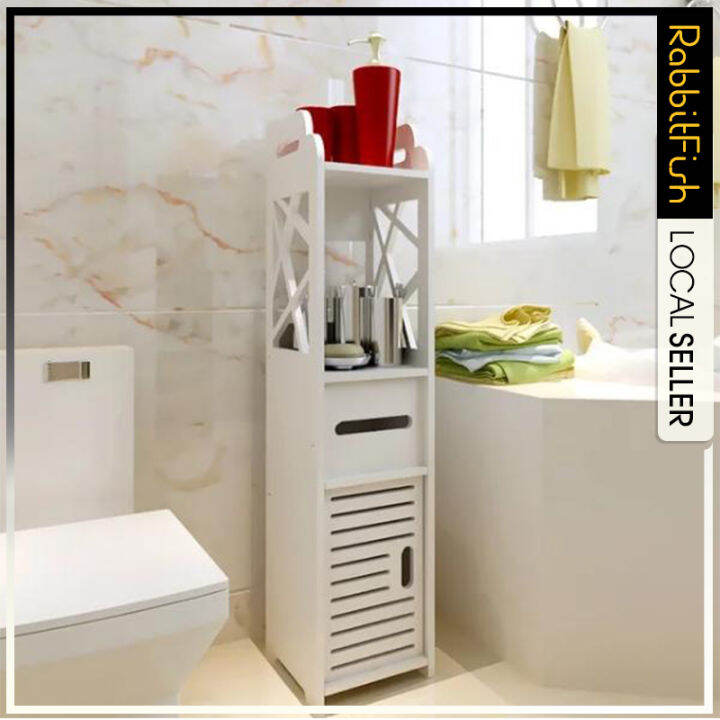 Tiny Home Bathroom Cabinet Toilet Side Rack Storage Multifunction Floor ...