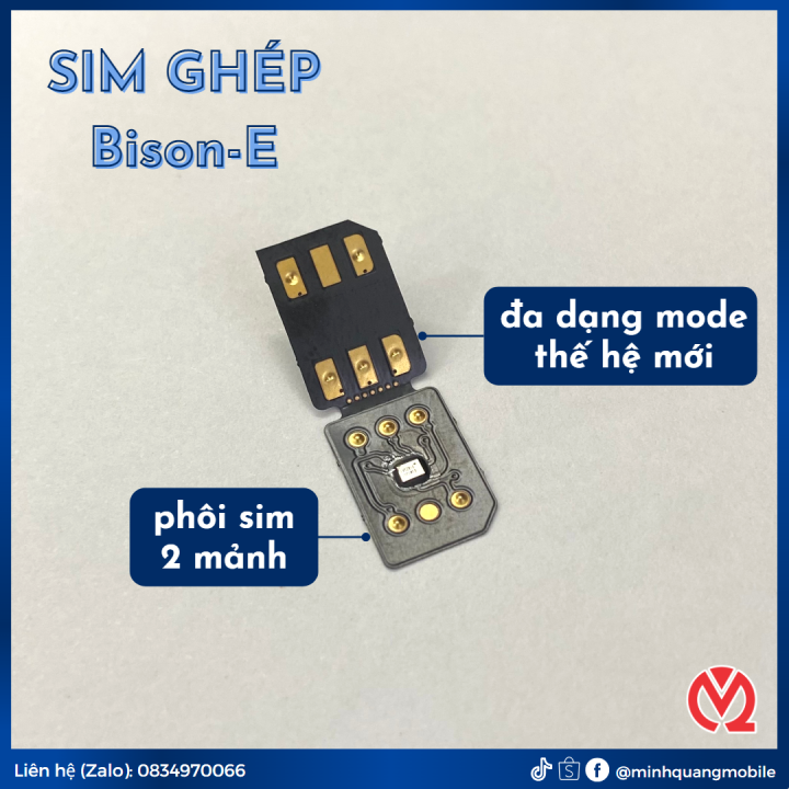 Sim Ghép Bison-E, Sim ghép 2 mảnh chuyên dùng cho các dòng iP Cao Cấp ...