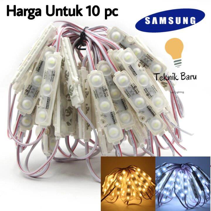 Lampu Led Modul Samsung 10pc 12v 3 Mata Saso 5630 Lensa 6618 1 5w 5730