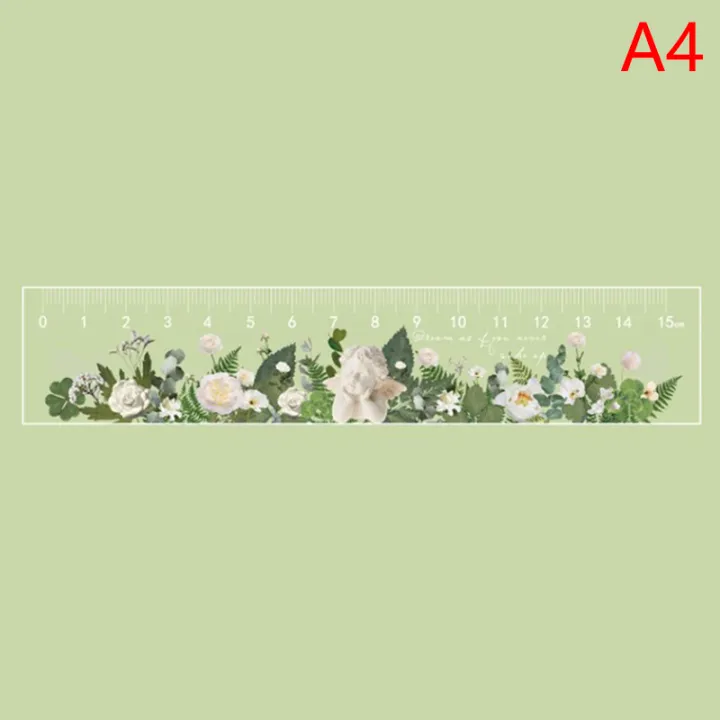 HF 15cm Daisy rose Ruler Multifunction Diy Drawing Tools Student flower ...