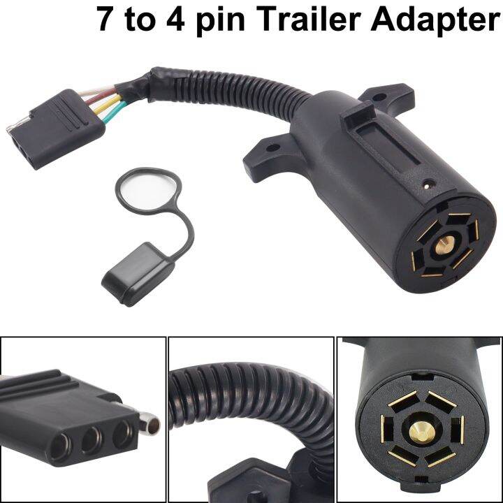 Car Trailer RV Boat Adapter 7 Pin 7 Way To 4 Way Plug 12V Flat Blade ...