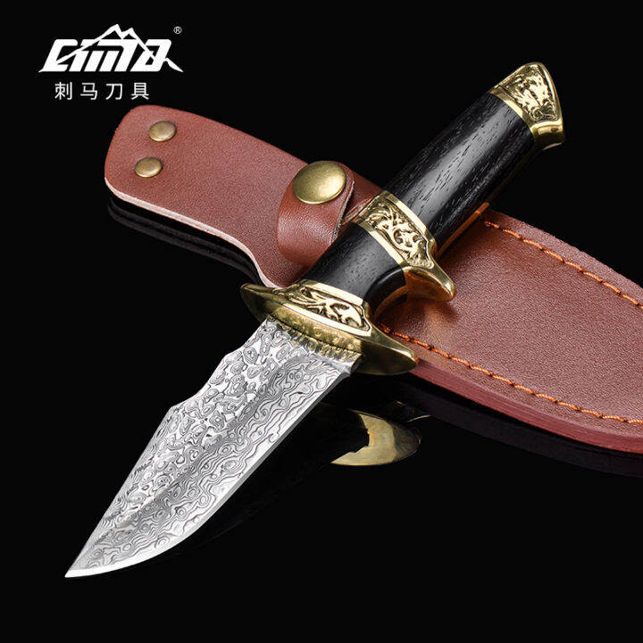 Damascus steel knife outdoor saber high hardness sharp knife field ...