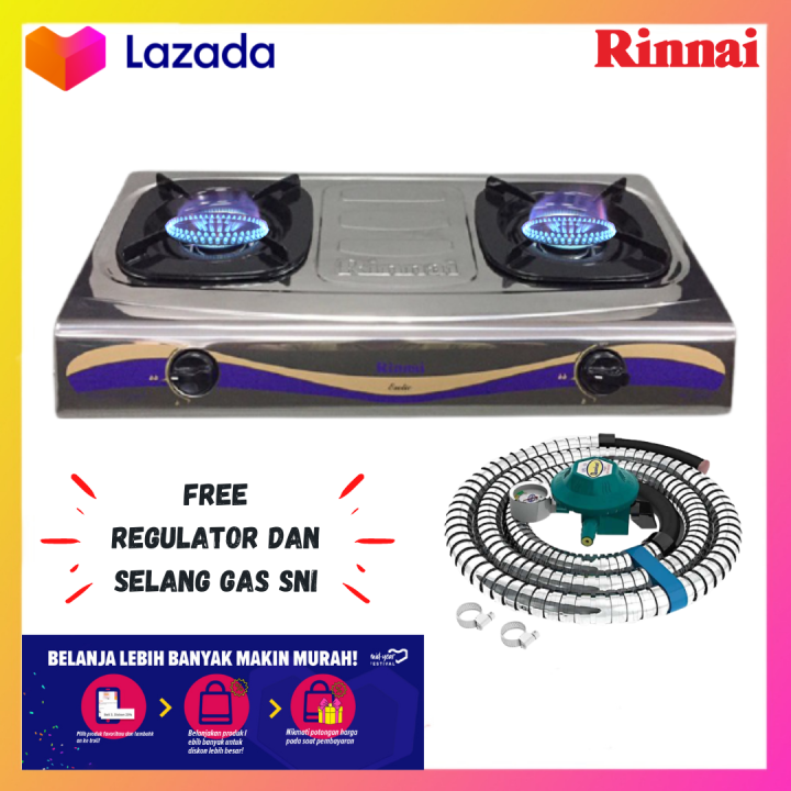 Kompor Gas Rinnai RI 522E / RI522E / RI 522 E - 2 Tungku + Free ...