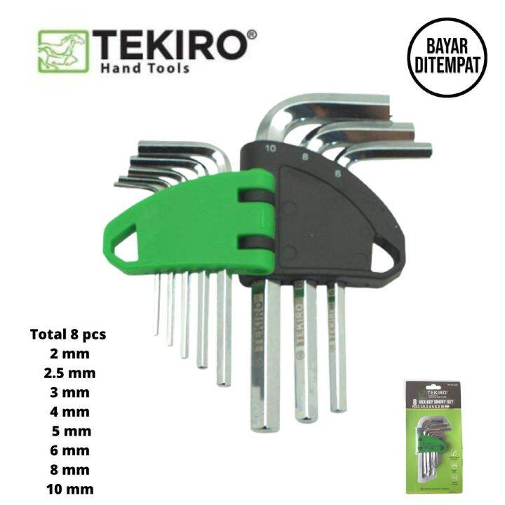 Kunci l tekiro set 8 pcs 2-10 mm pendek - hex key wrench set 8 pcs tekiro - kunci l set | Lazada ...