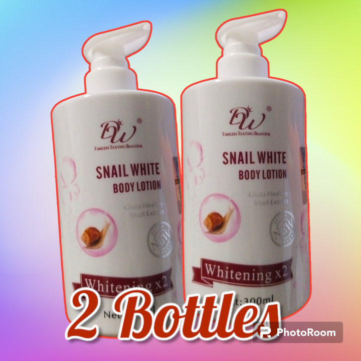 2 BOTTLES DW SNAIL WHITE BODY LOTION with GLUTA HEALTH AND SNAIL ...