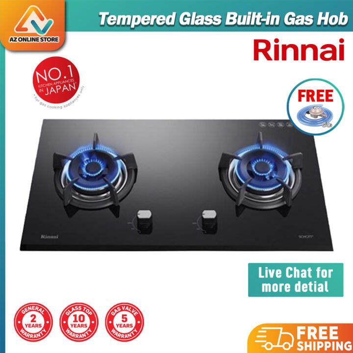 Rinnai RB72G Gas Hob Hyper Burner 5.5kw Schott Tempered Glass /Built-in Gas Stove/ RB-72G / Two ...