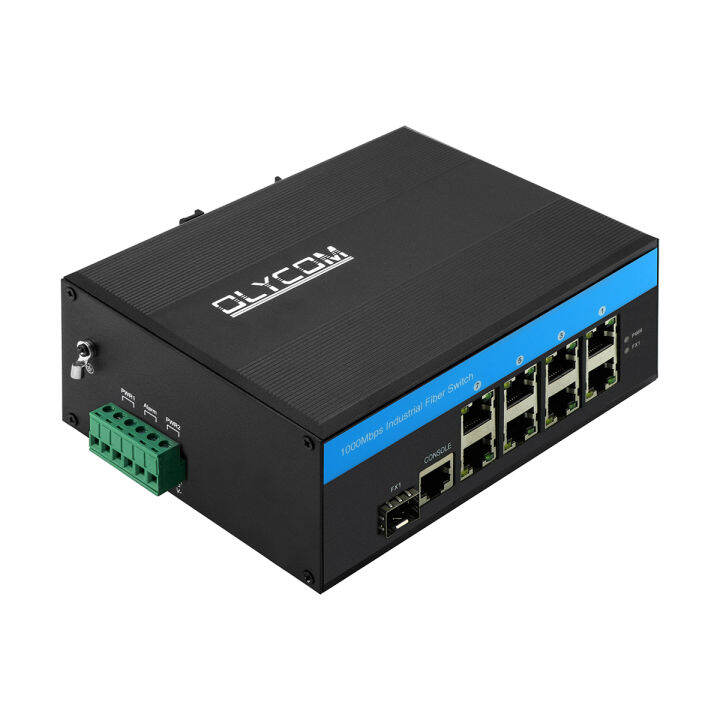 OLYCOM 8 Port POE+ Industrial Gigabit Ethernet L2 Managed Switch 8 X Gigabit Ports POE 30W 1 X ...