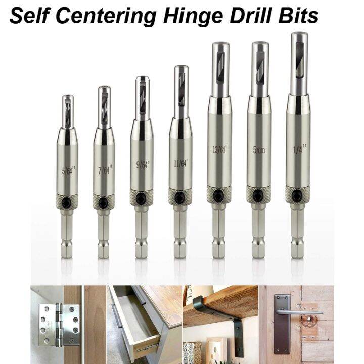 Automatic Center Drill Bit Set Self Centering Hinge Tapper Core Pilot ...