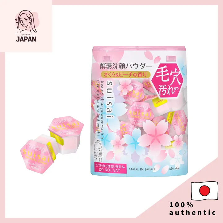 Kanebo Suisai Beauty Clear Powder Wash (cherry and peach scents) 0.4g x 32 Capsules【Direct from ...