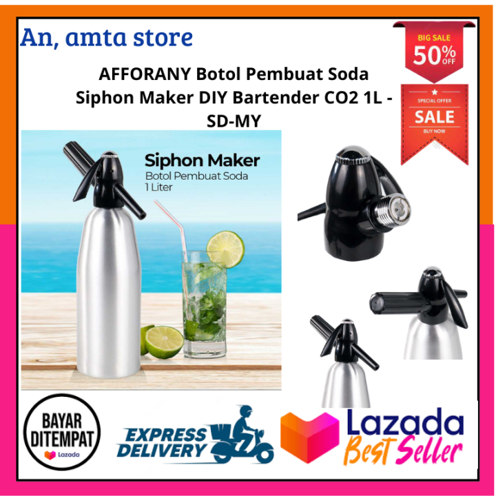 (BISA COD) AFFORANY Botol Pembuat Soda Siphon Maker DIY Bartender CO2 ...
