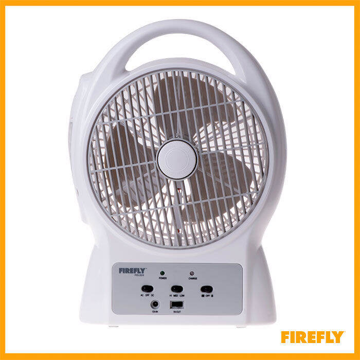 Firefly 8" Oscillating 3-Speed Fan with USB Mobile Phone Charger & 24 ...