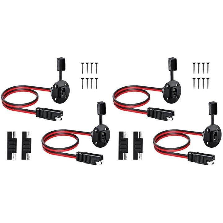 2X SAE Power Socket Side Wall Port Solar Panel Flush Mount Connector ...