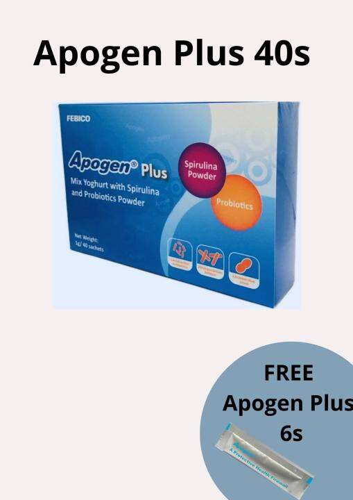 Apogen Plus Mix Yogurt with Spirulina & Probiotics Powder 40s FREE ...