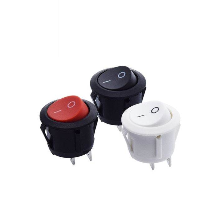 [Hot K] 6Pcs 20mm Diameter Round Rocker Switches Black Mini Round Black ...