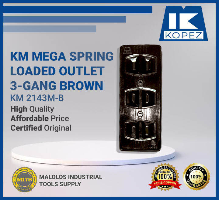 KOPEZ Mega Spring Loaded Outlet 3 & 4 GANG | Lazada PH