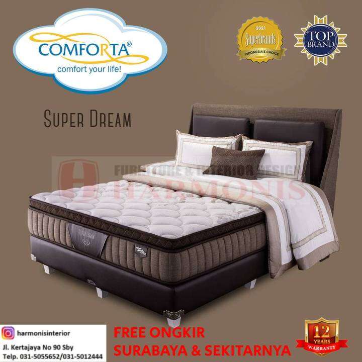 COMFORTA SUPER DREAM FULL SET SPRING BED UKURAN 90 100 120 140 160 180 200 CM | Lazada Indonesia