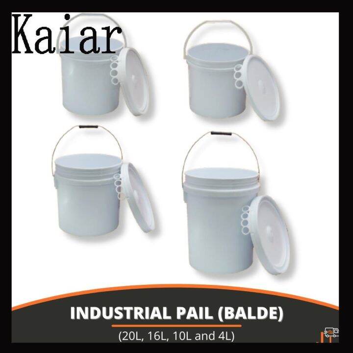 Kaiar HEAVY-DUTY PAIL WITH COVER AND HANDLE INDUSTRIAL DURABLE BALDE ...