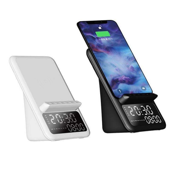 Wireless Charger Clock Desktop Phone Stand with Speaker Function Smart ...